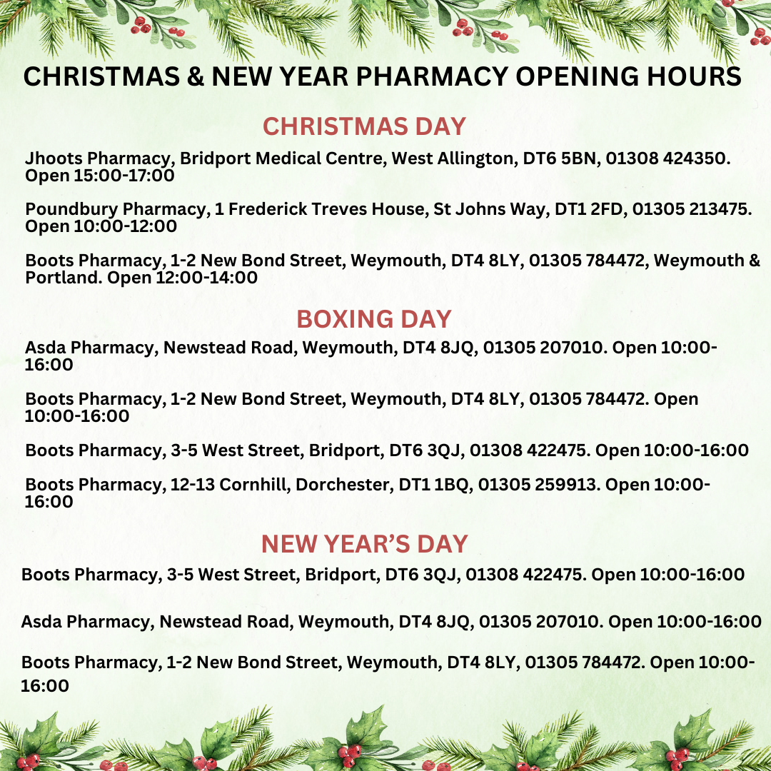 Christmas and New Year Pharmacy Opening Hours